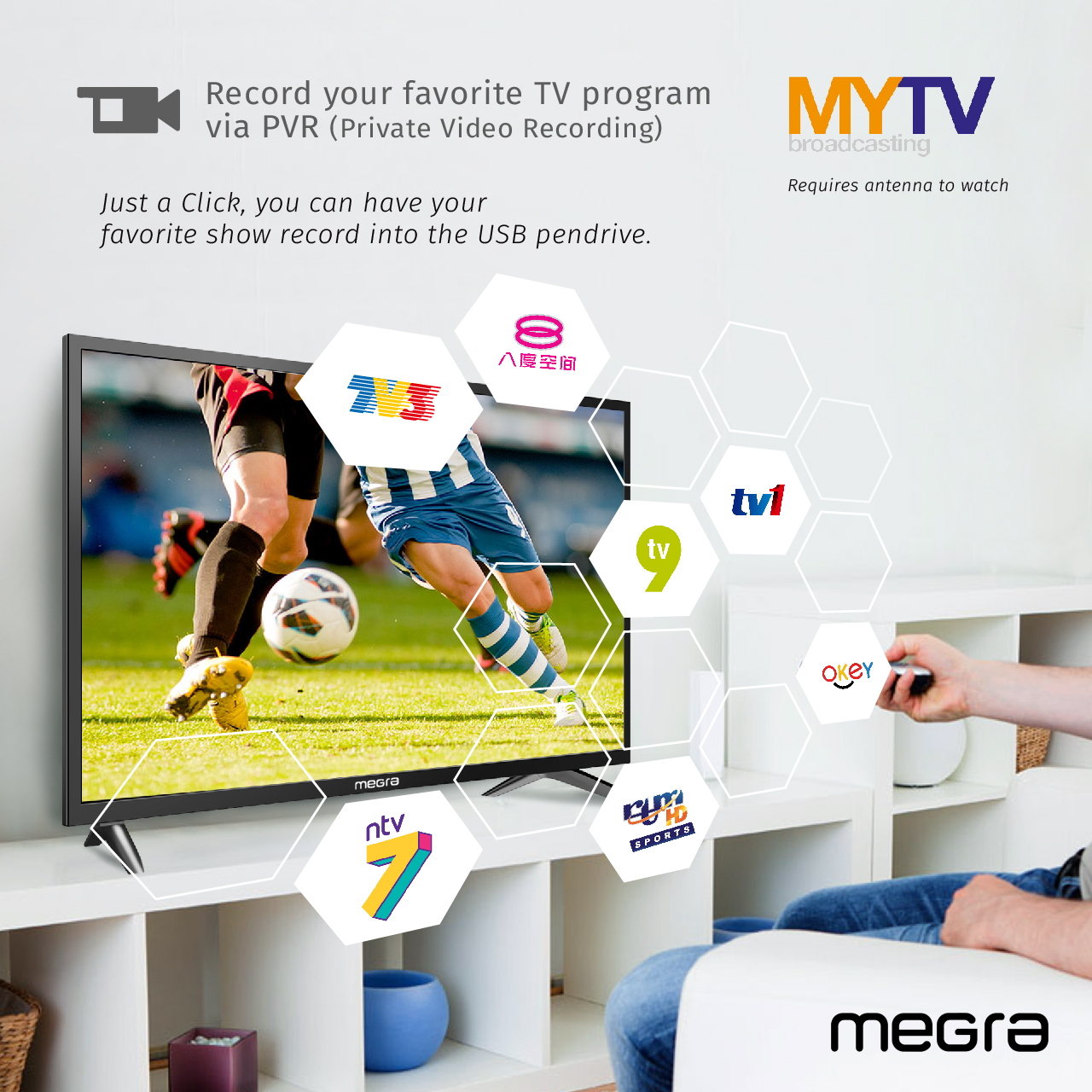 Megra TV 23 Inch Full HD 1080P LED TV With Built In MYTV Digital ...