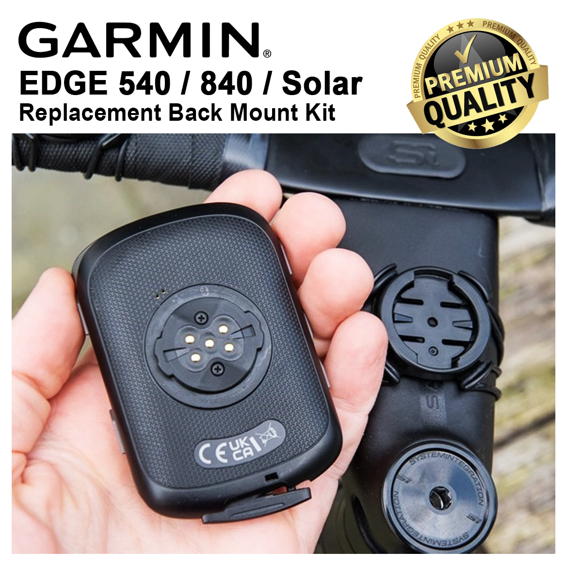 GARMIN Edge 540 / 840 Solar Replacement Bottom Back Mount Tab Quarter ...