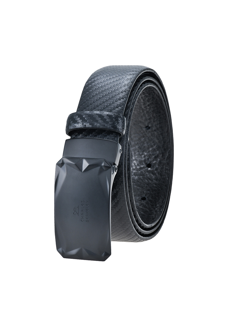 Charles Berkeley Men's Belt Made In Italy Carbon Fibre Leather Print ...