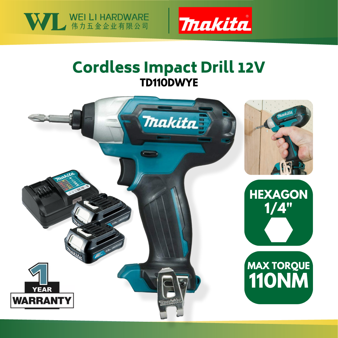 MAKITA TD110DWYE Cordless Impact Driver 12V / impact drill driver / makita impact drill /impact ...