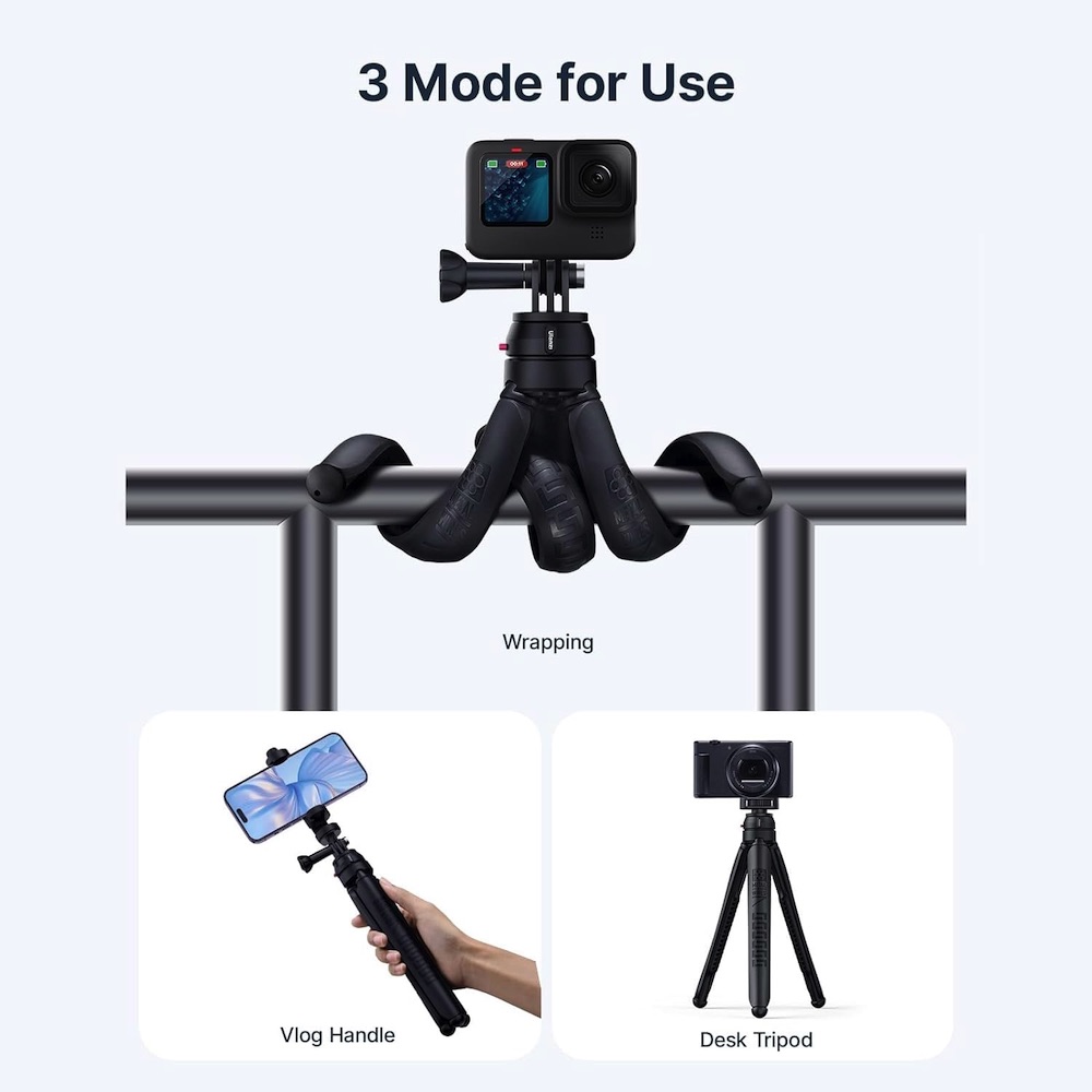 ULANZI JJ01 Go-Quick II 360 Rotate Flexible Tripod Stick Quick Release ...