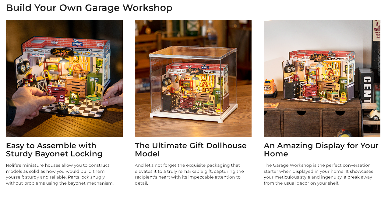 [Ready Stock] Robotime Rolife 3D DIY Miniature House Kit Garage ...