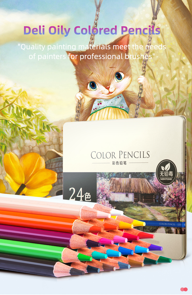 Deli Signature Oil Colour Pencil Pensel Warna School Ergonomic Shape ...