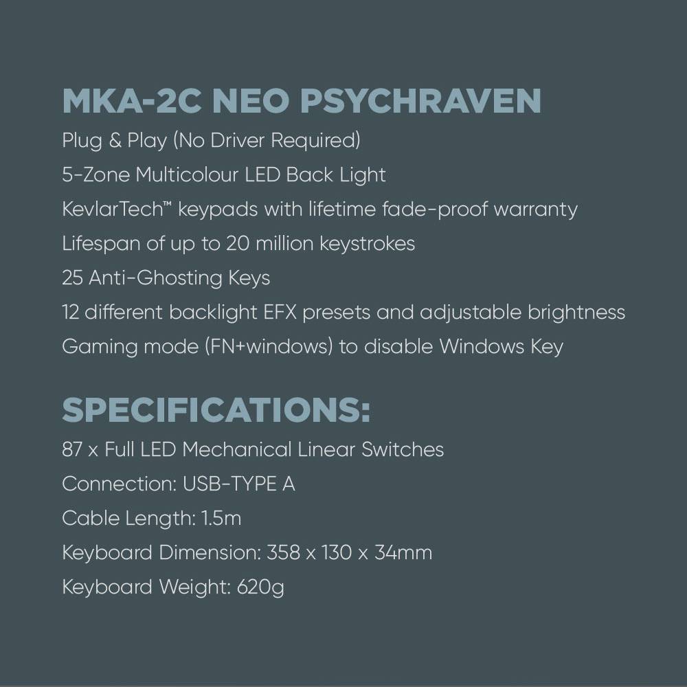 ARMAGGEDDON MKA-2C Neo Outemu Mechanical RGB 87 Keys USB Wired Keyboard ...