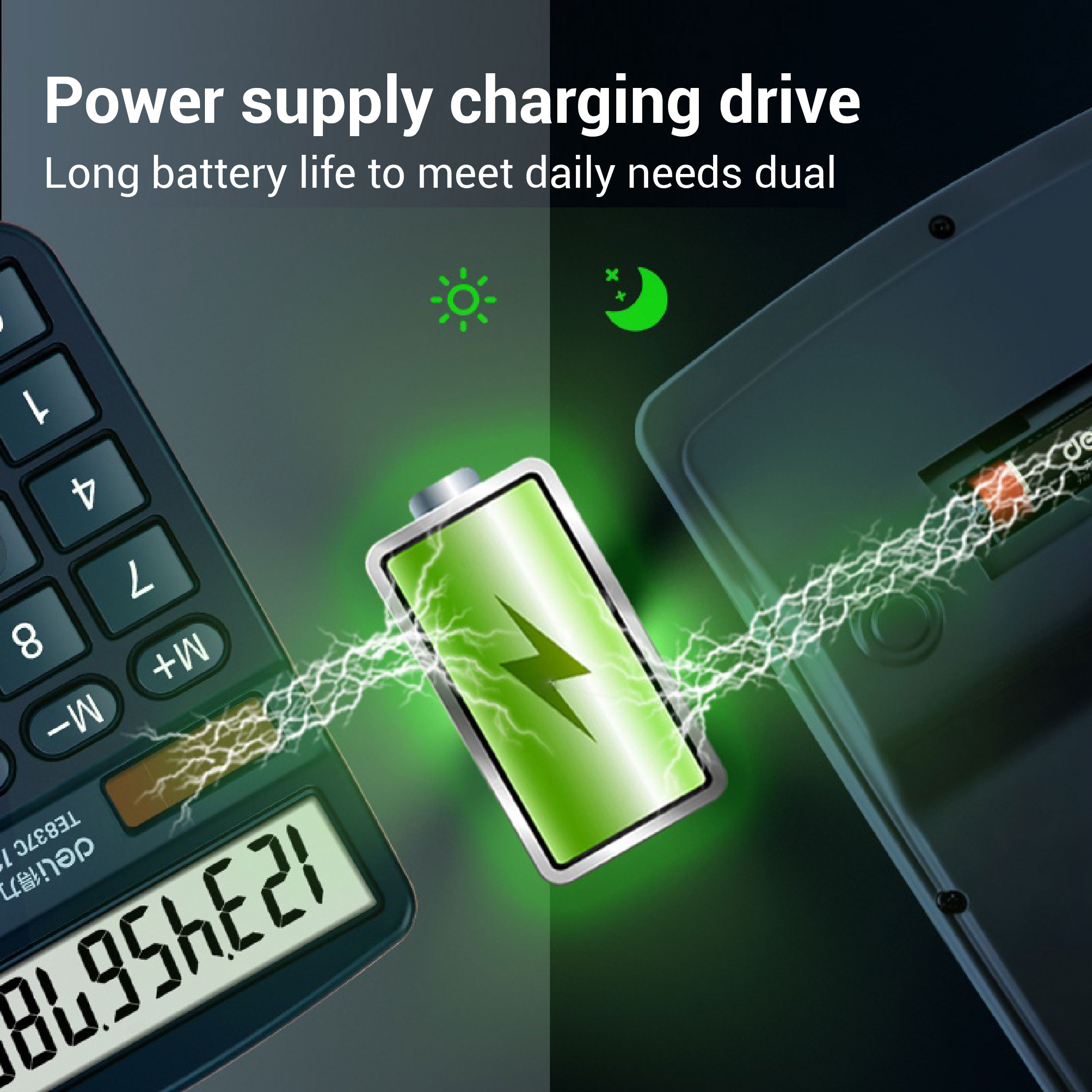 Deli Desktop Calculator 12 Digit Dual Power LCD TE837C | Shopee Malaysia