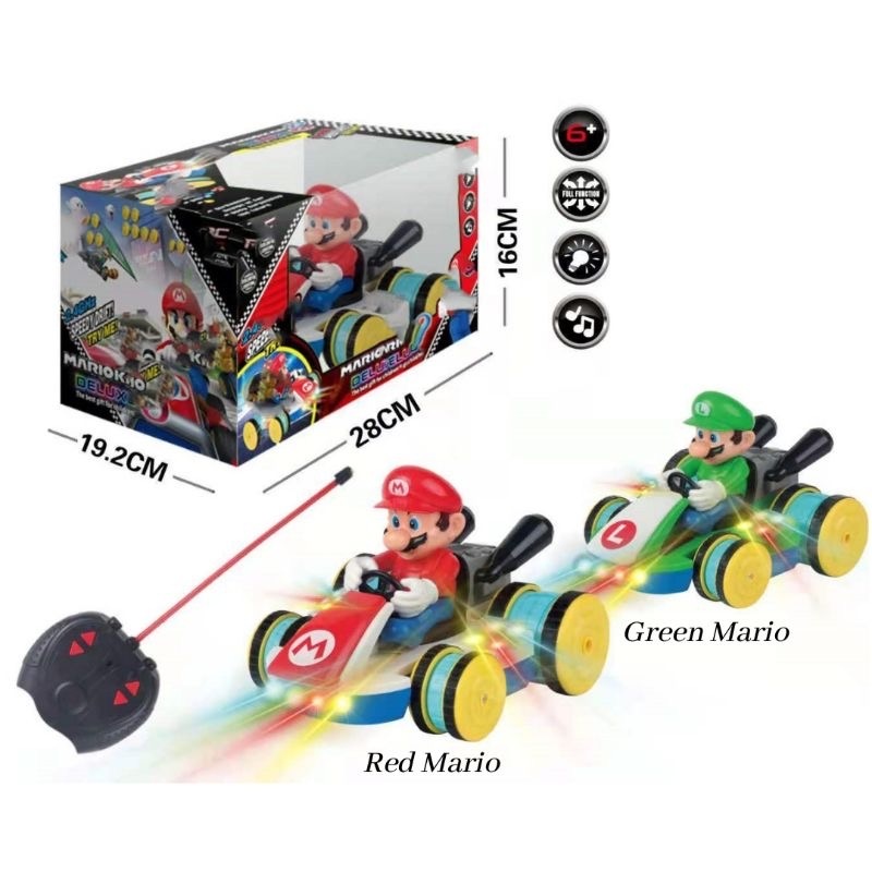 Super Mario Kart Four-way Remote Control Car Mario Brother Stunt Car RC ...