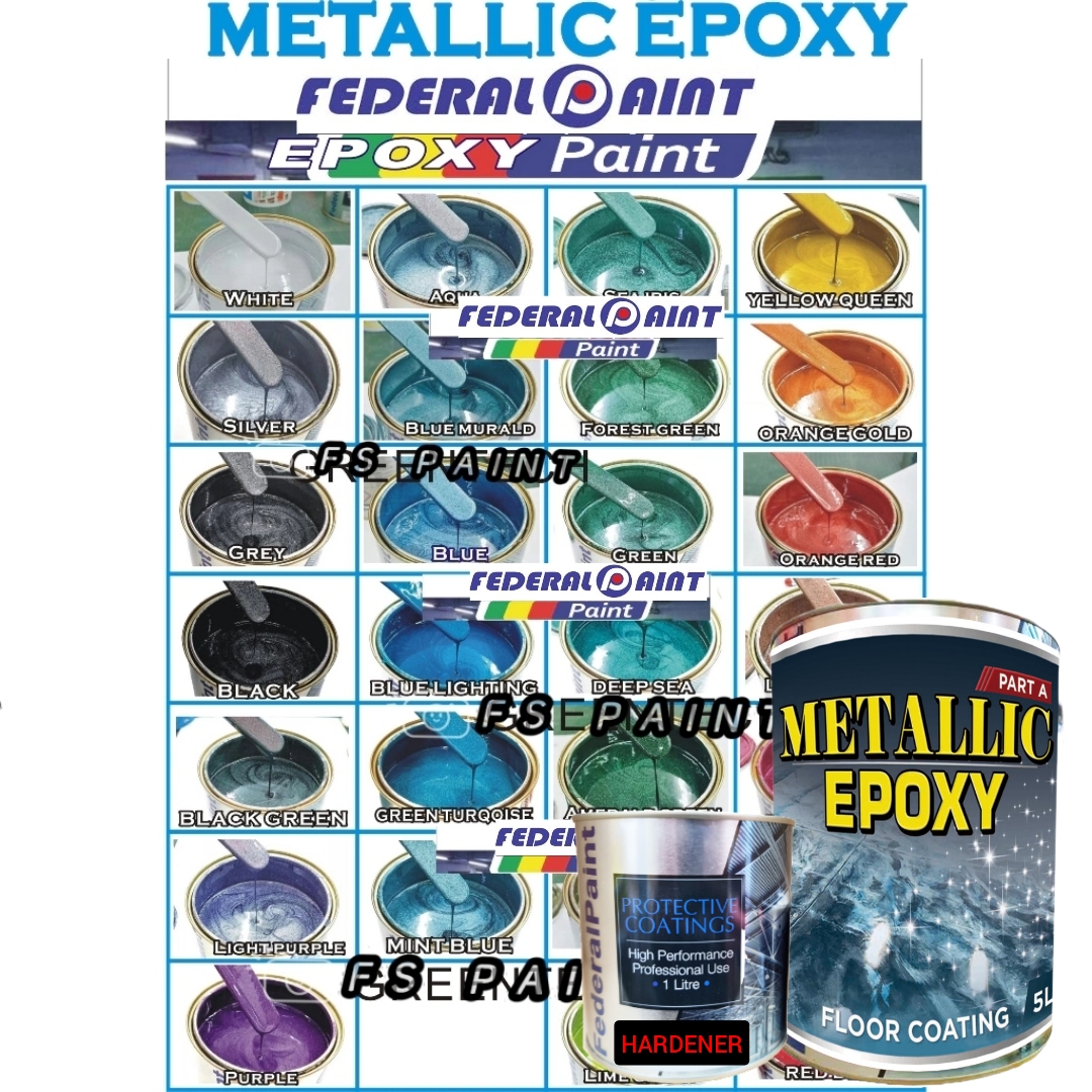 ( Metallic Epoxy Paint ) 5L METALLIC EPOXY FLOOR PAINT PROTECTIVE ...