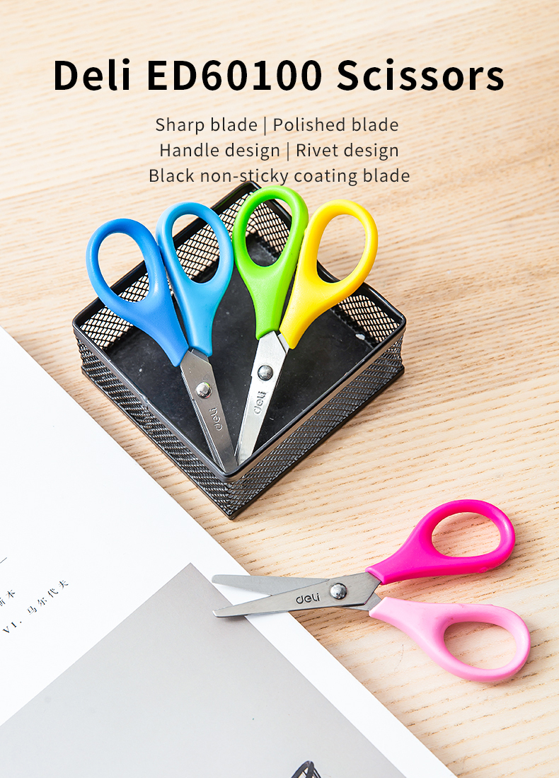 Deli Stainless Steel Scissor for Student Gunting Cutter Stationery ...
