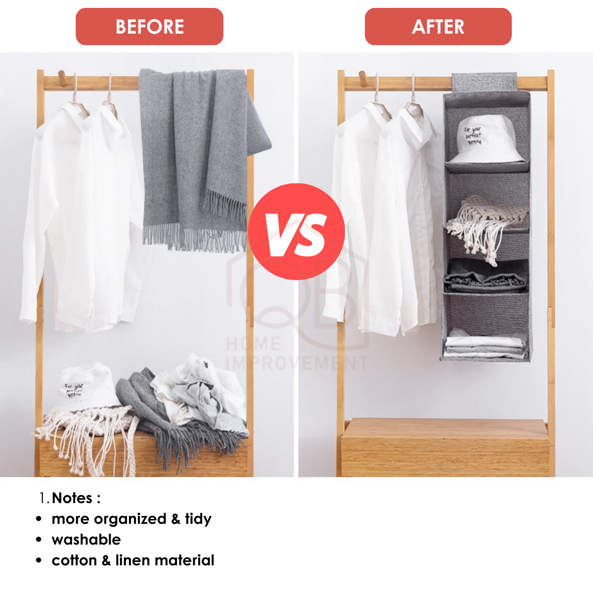 QB wardrobe shelves hanging drawer organizer storage box cloth clothes ...