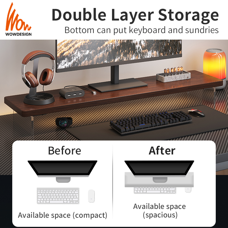 Monitor Stand Raiser Screen Increase Shelf Base Riser Laptop Stand ...