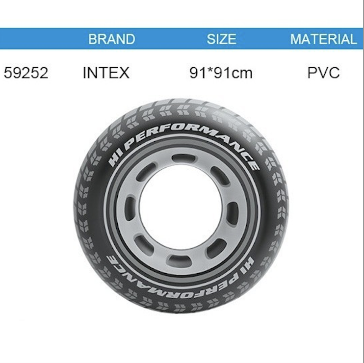 INTEX 59252 Giant Tyre Tire Inflatable Floaties Swimming Pool Floats ...