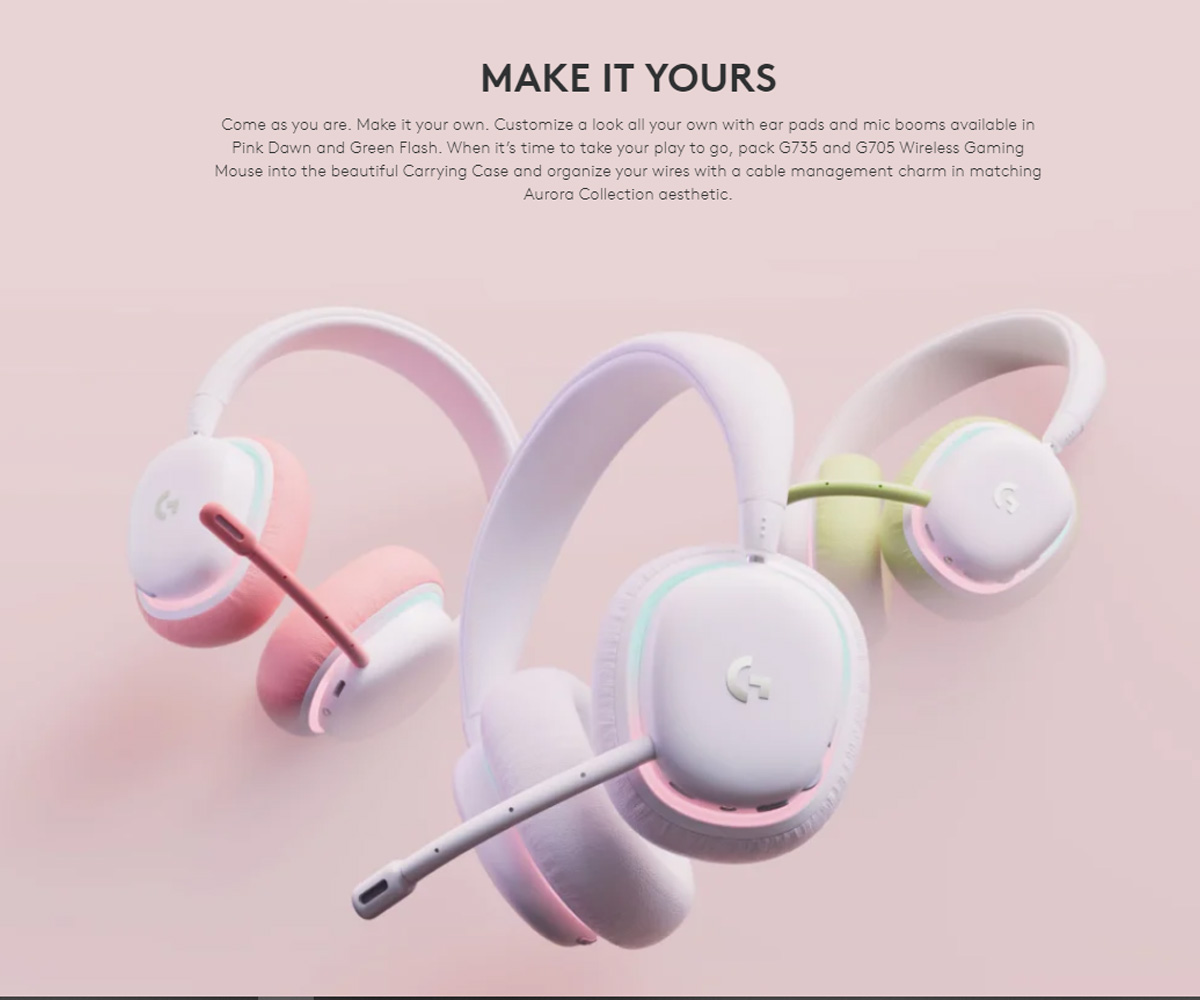 Logitech G735 Wireless Gaming Headset with Customizable LIGHTSYNC RGB ...