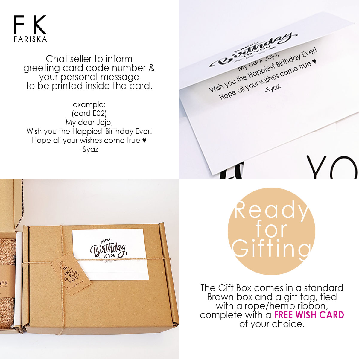 FARISKA | Beauty Gift Box Personalised Wish Card | Surprise Anniversary ...