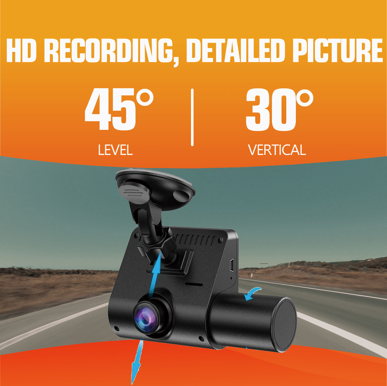 PONY 3 Channel Car Mini Dashcam 3-Len HD 1080P, Dash Cam Front and Rear ...