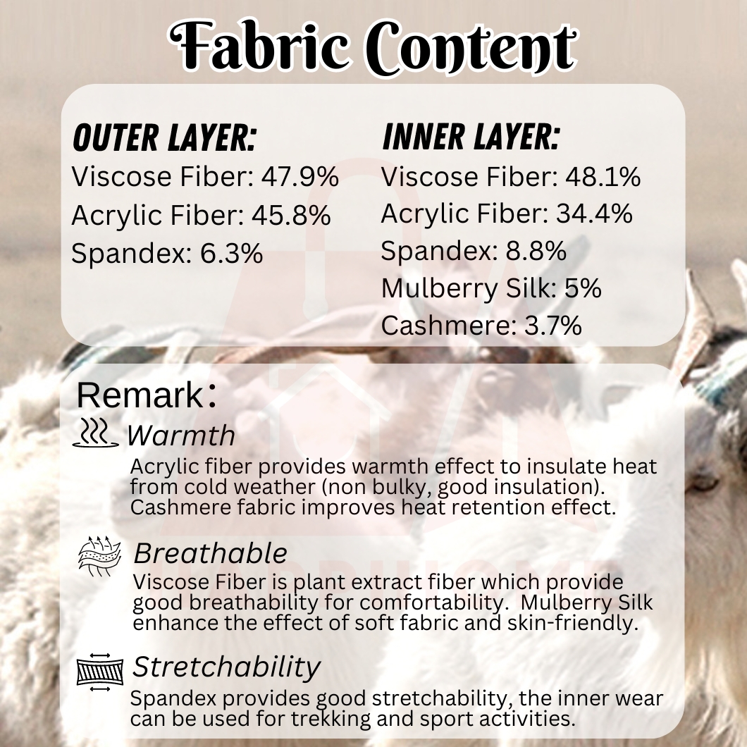 Cashmere Warm Long John Men Woman Winter Heattech Heat Tech Thermal ...