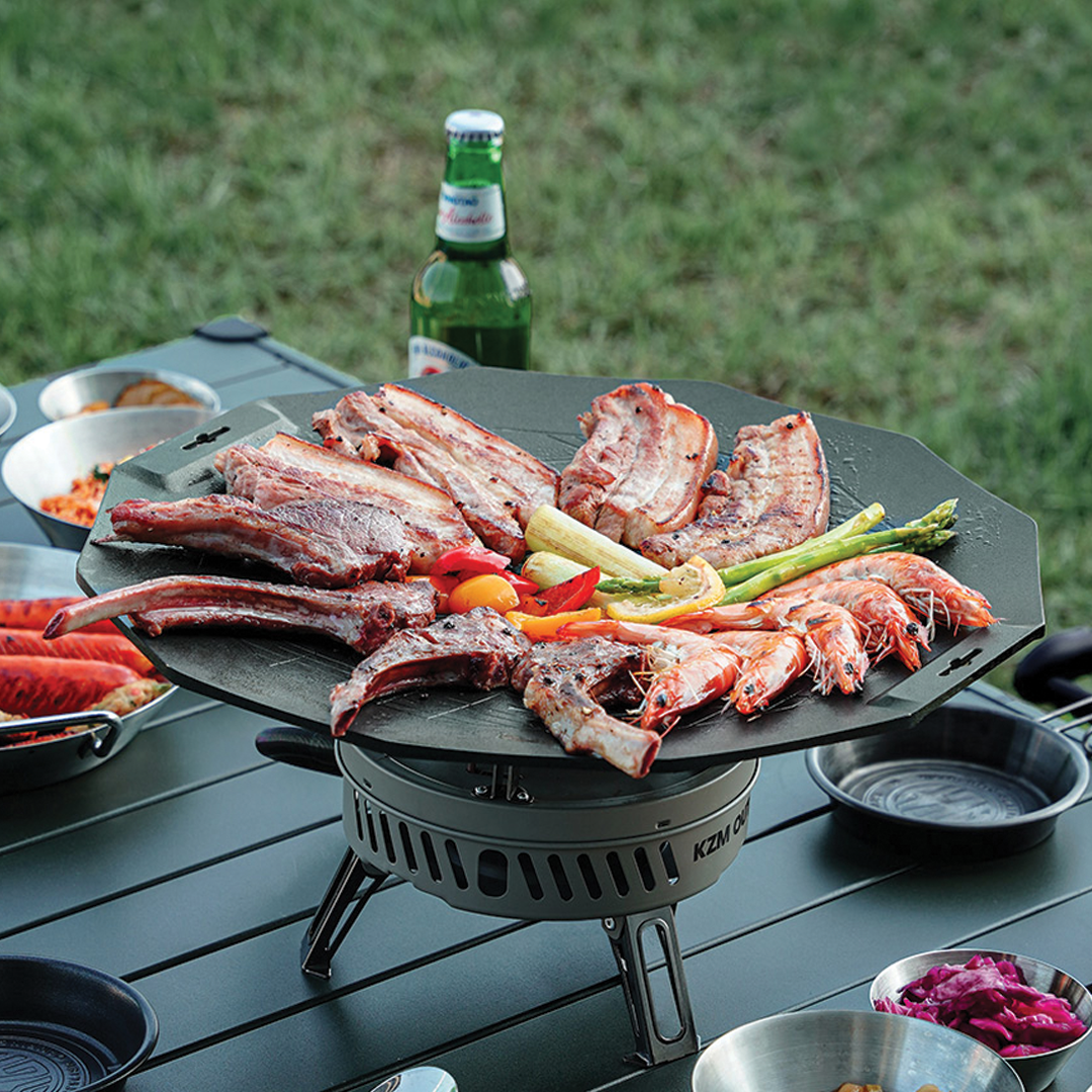 KZM Ignis Design Griddle Earl - Camping Cookware Non Stick Pan Korean ...