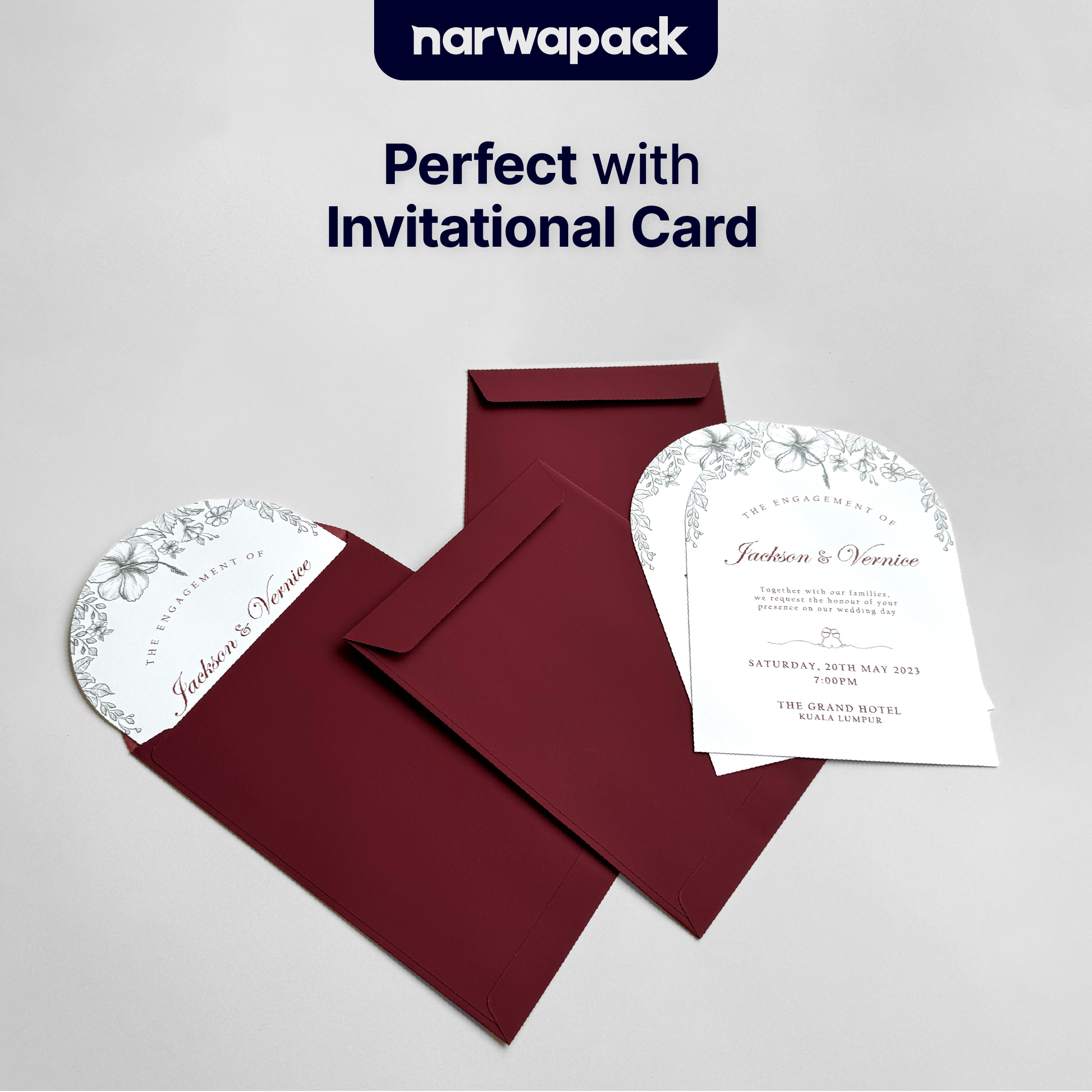 Narwapack Soft Touch Textured Colour Envelope 20pcs - 125gsm, Wedding ...