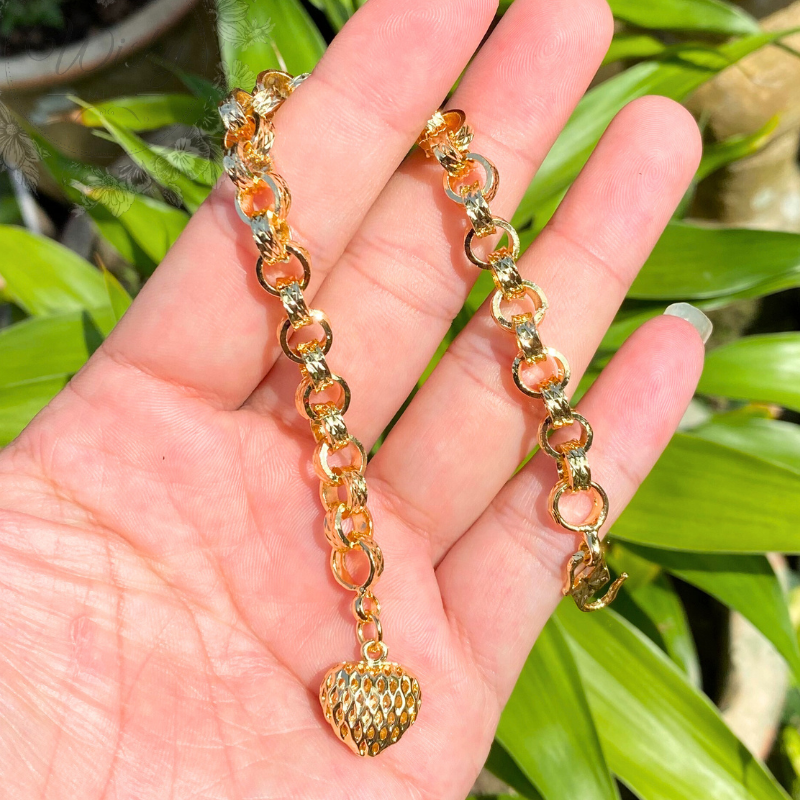 Rantai Tangan Emas Suasa Buah Hati Gold Plated Love Pendent Bracelet ...