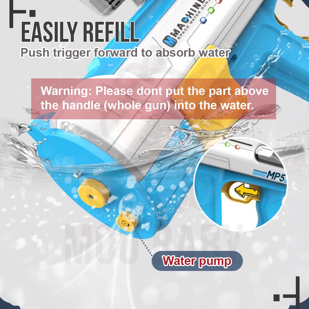 🐮Moo Baby Mainan Tembak Air MP5 Water Gun Big Water Gun Electric Water ...