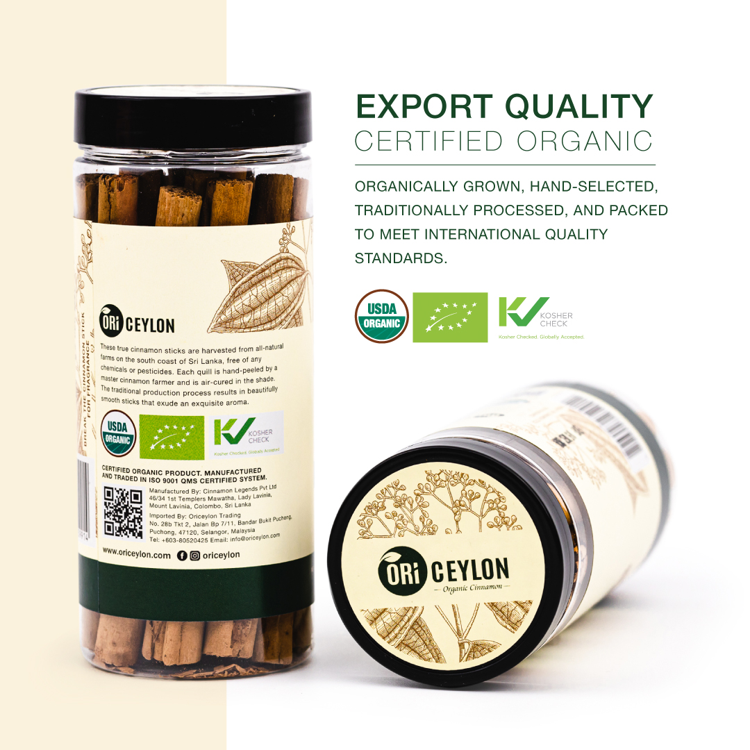 Organic Ceylon Cinnamon Sticks - Delicate Flavour and Aroma - Imported ...