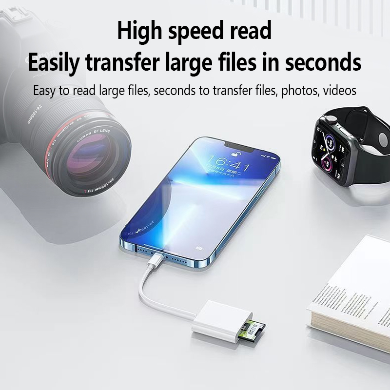 Portable 2 in 1 SD Card Reader For i-Phone i-Pad USB C To USB Camera ...