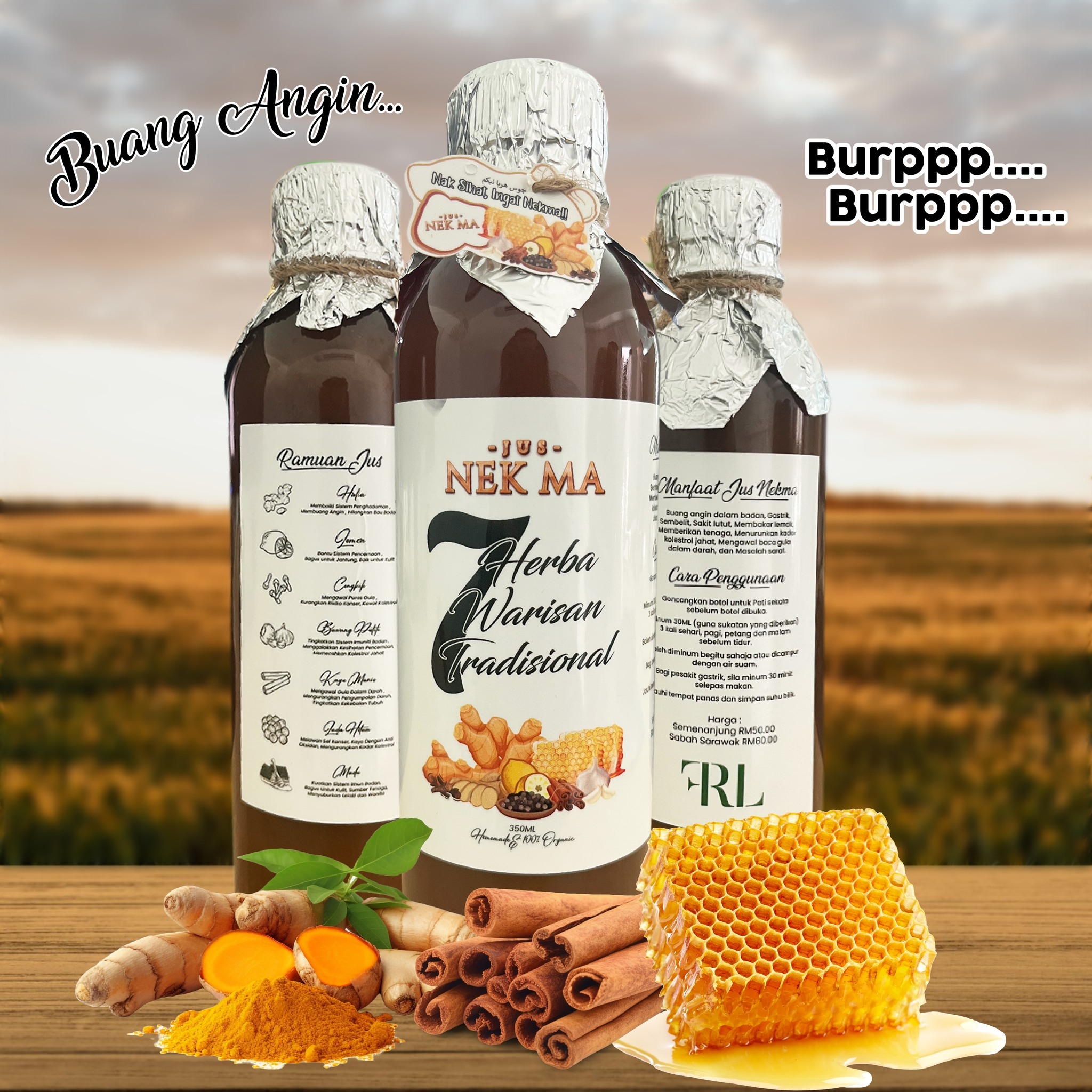JUS NEKMA 💯 ORIGINAL HQ [ 7 HERBA WARISAN ] 350ML | Shopee Malaysia