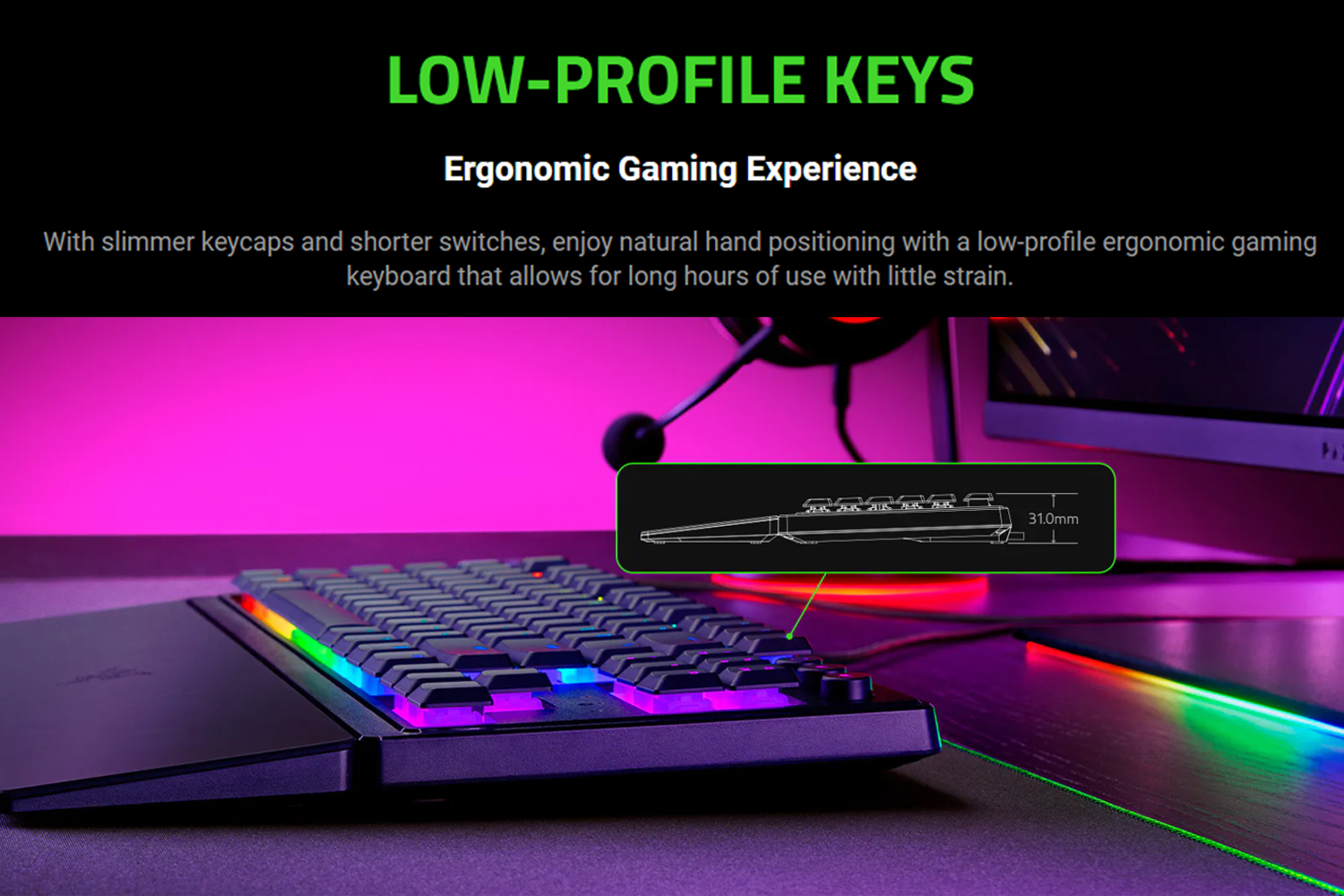 Razer Ornata V3 Tenkeyless / TKL Low-Profile Gaming Mechanical Membrane ...