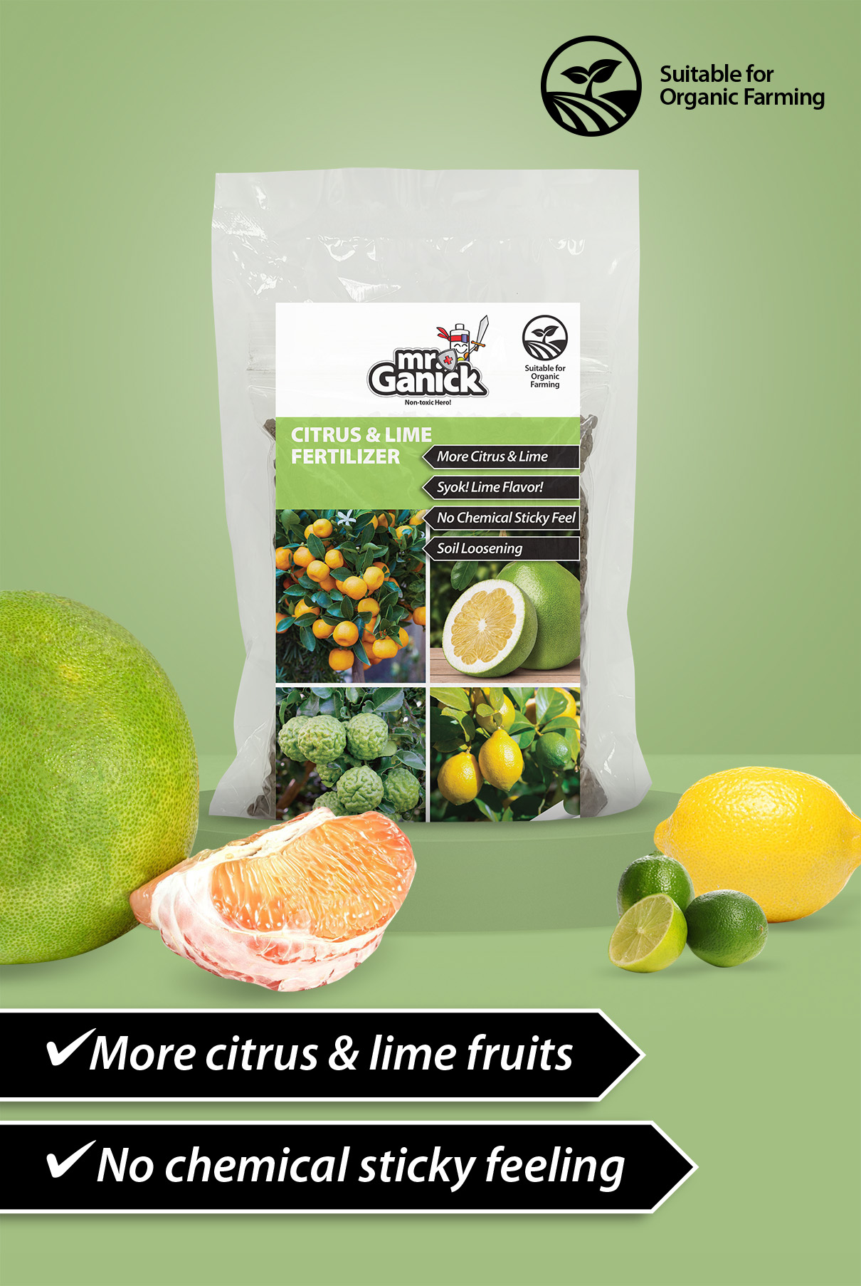 Ready Stock | Baba Mr Ganick Citrus & Lime Fertilizer (400gm) | Organic ...