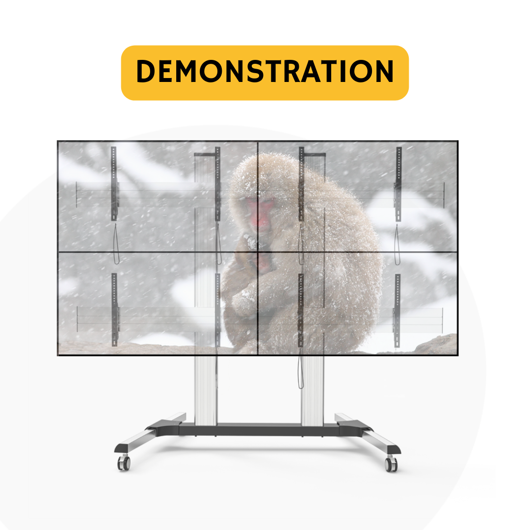 LED Video Wall Cart Moveable TV Floor Stand with Wheel for 2/3/4 LCD ...