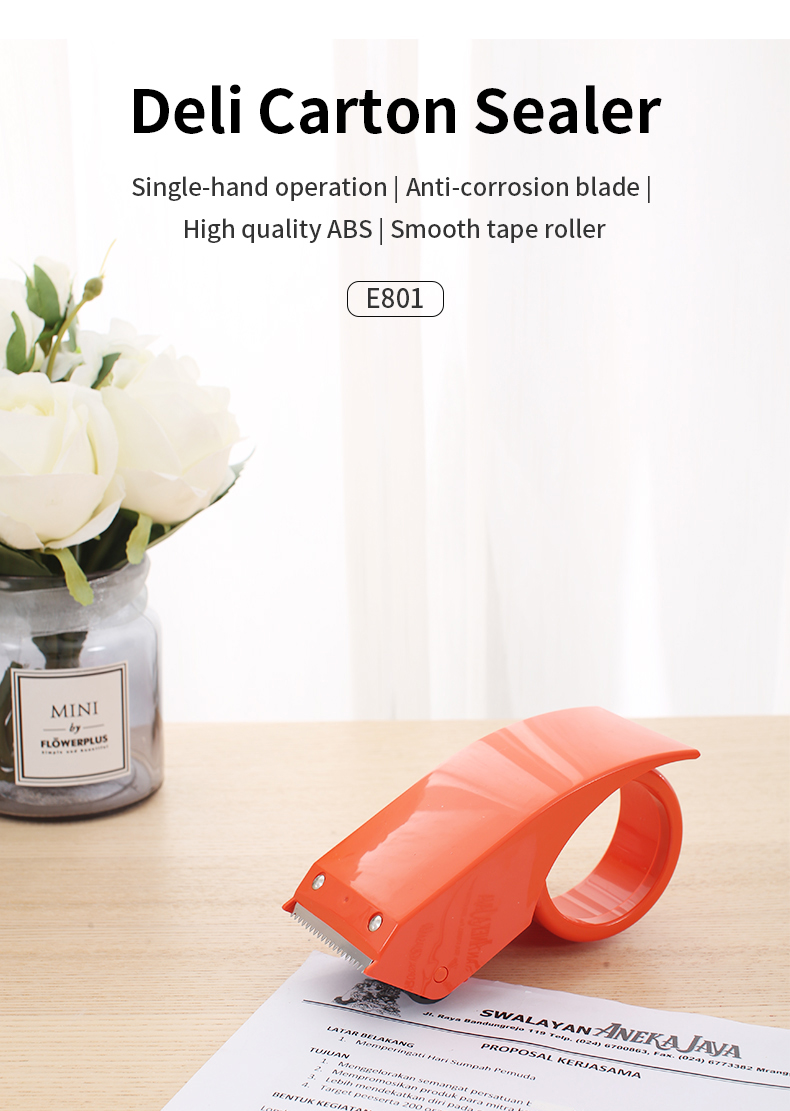 Deli Packing Tape Dispenser Anti-Corrode Opp Tape Cutter and ABS ...