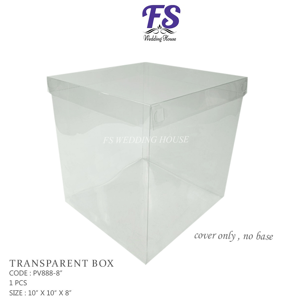 1 SET - CLEAR PVC BOX COVER/GIFT COVER/TRANSPARENT BOX/CAKE BOX/COVER ...