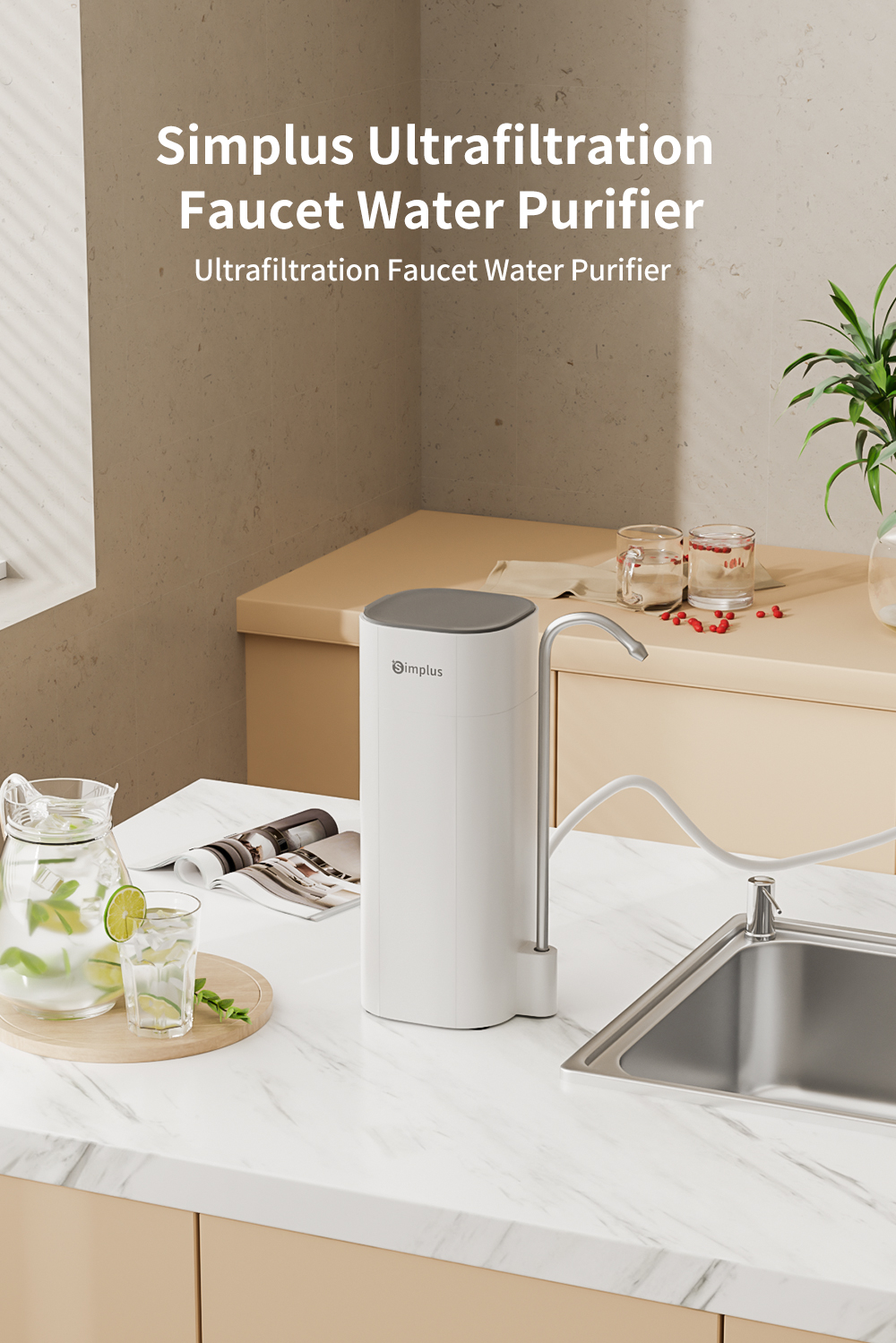 Simplus Ultrafiltration Water Purifier Kitchen Faucet| 1.2L/Min Large Waterflow | Lifetime Up to ...