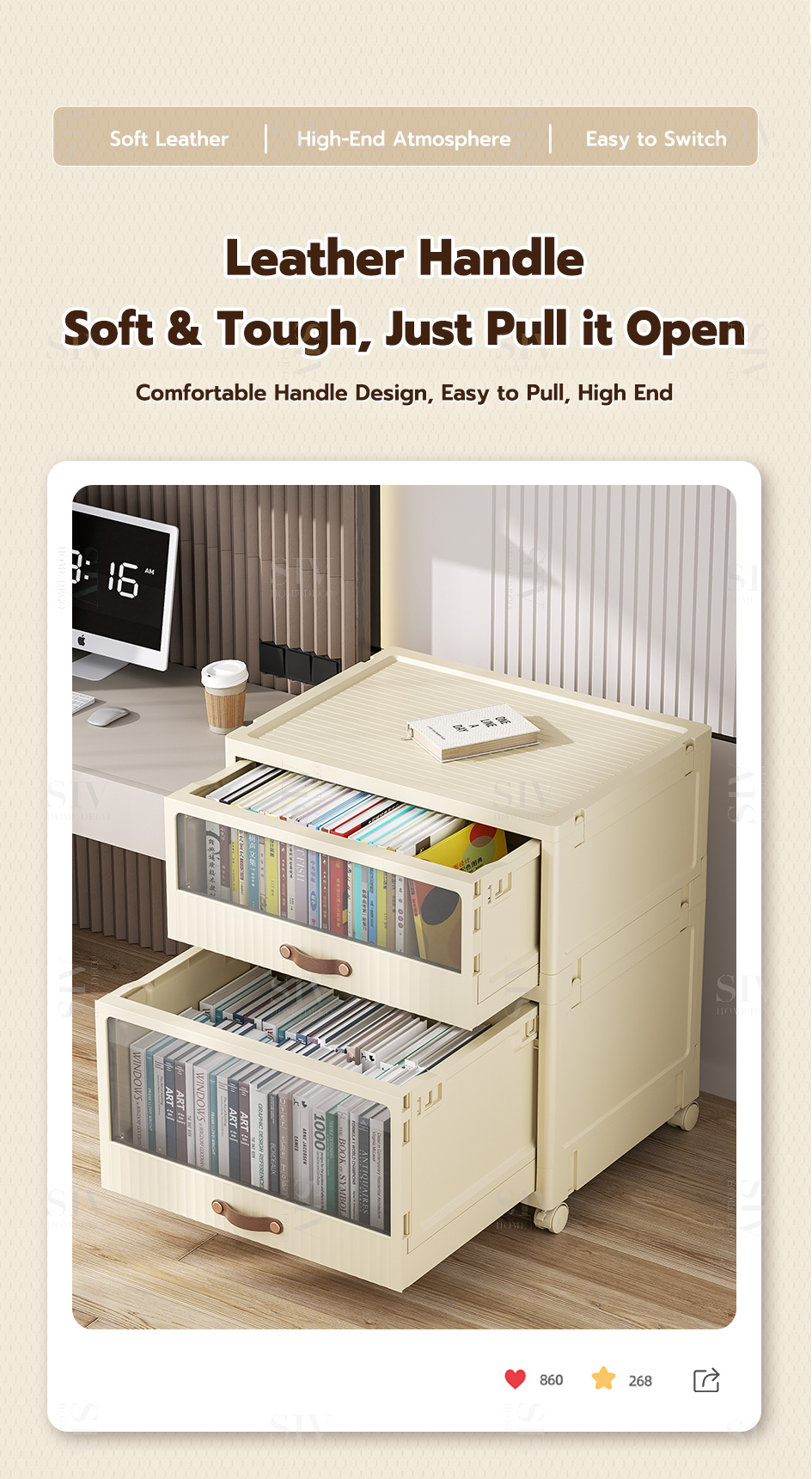 (Free Installation)SIV Foldable Drawer Cabinet Folding Storage Box ...