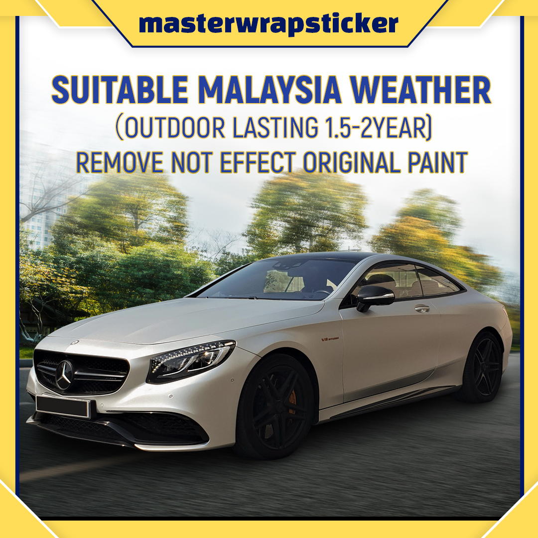 NEW SATIN MATTE SILVER CAR STICKER(152CM-90CM)stiker kereta perak vinyl ...