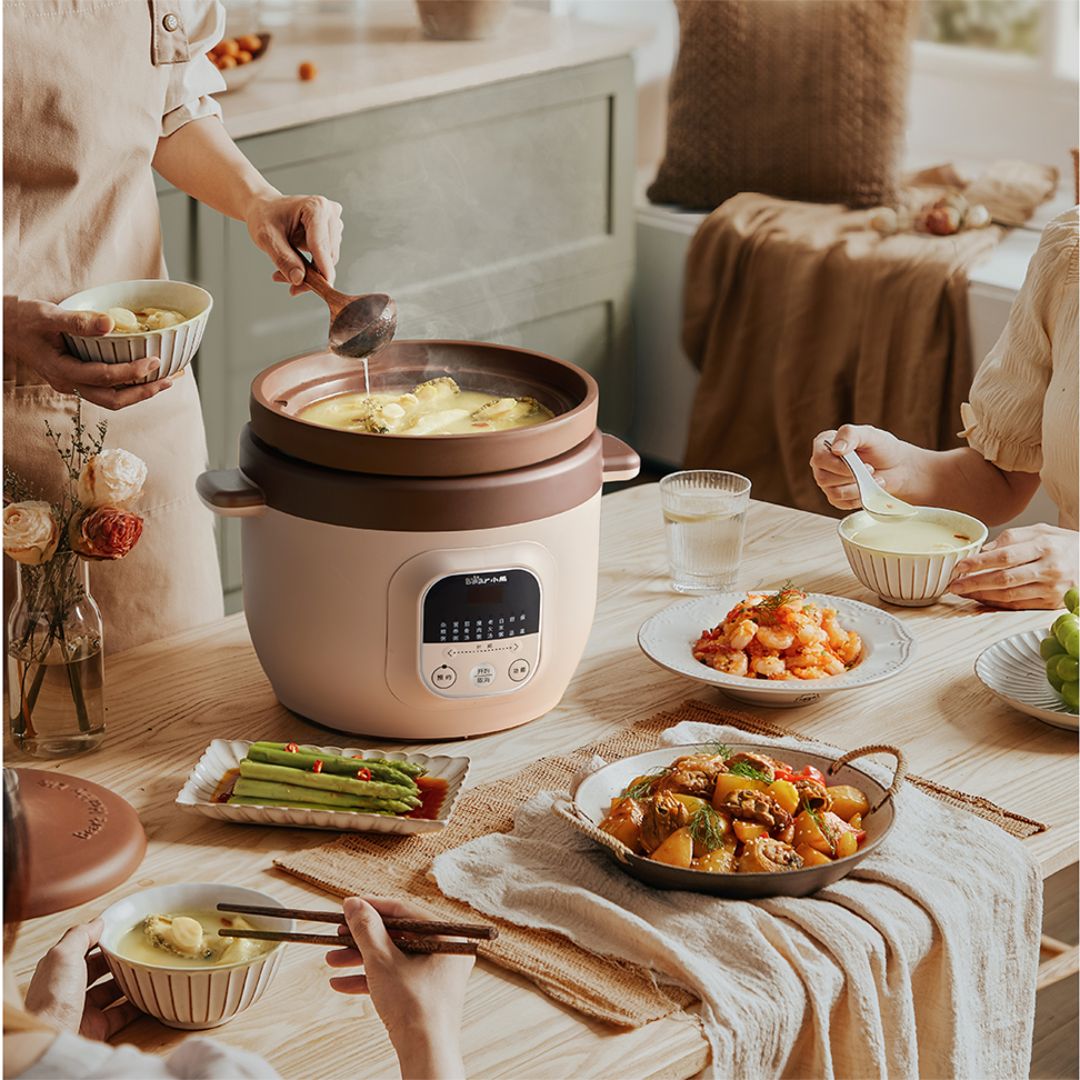 Bear 340W Electric Stew Pot Slow Cooker Purple Clay Pot (5L) BMC-AE50L ...