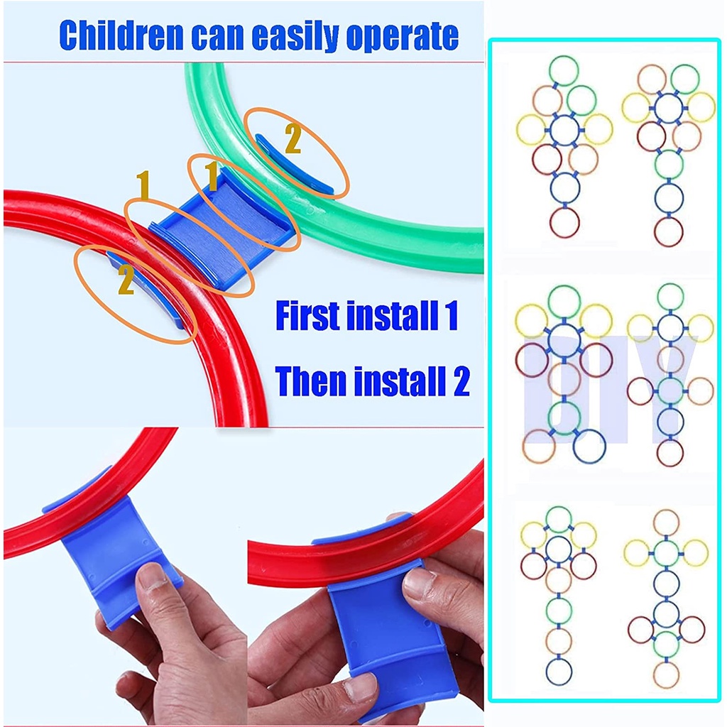 3H Set Cincin Juggling Ring Mainan Sukan/Set of 10 Juggling Circle ...