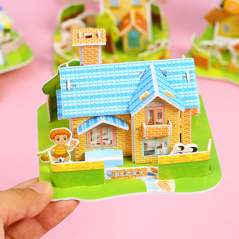 3D DIY Jigsaw Puzzle Paperboard Art Craft Early Learning Children ...