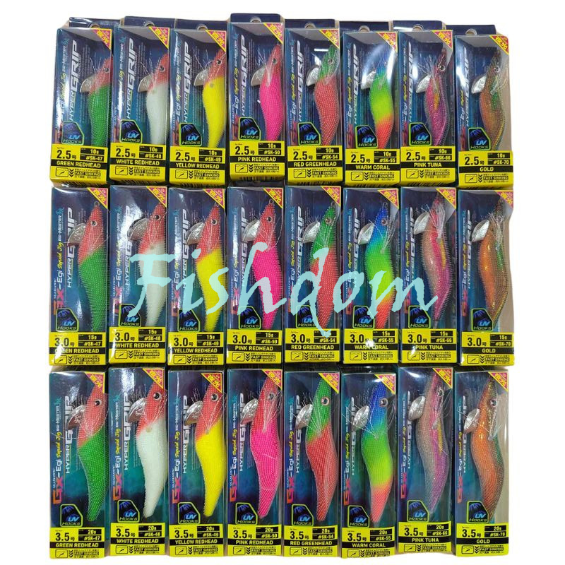 FISHDOM SEAHAWK GX-EGI SQUID JIG UV HOOKS EGI MEISTER CANDAT SOTONG ...