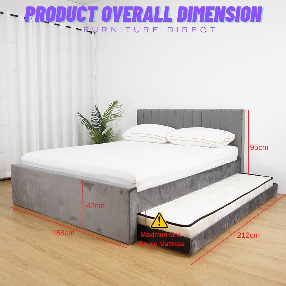 Furniture Direct Pull out bed LEWIS queen size fabric pull out bed ...