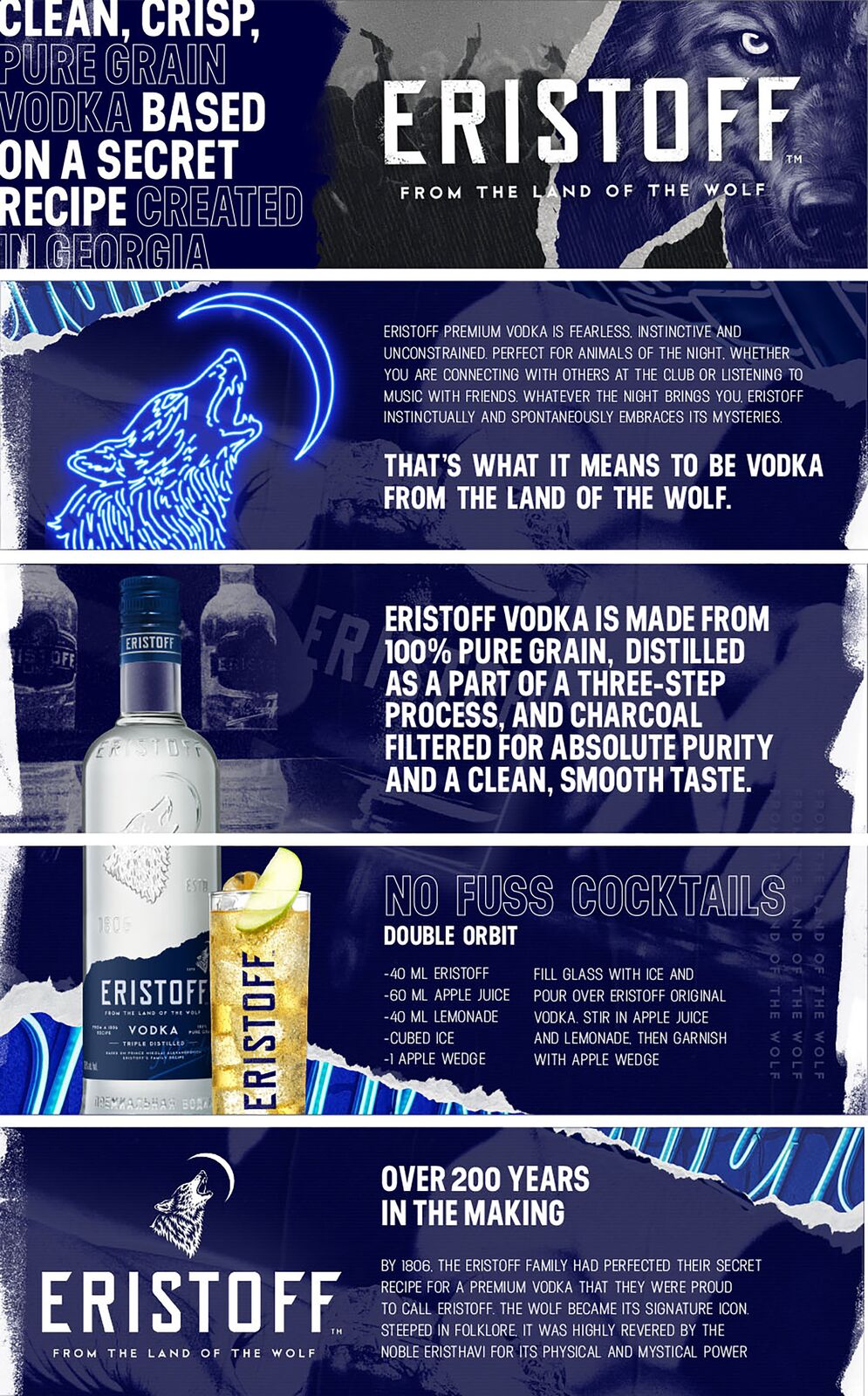 ERISTOFF Premium Vodka - 700ml / 70cl, 37.5% ABV - Charcoal Filtered ...