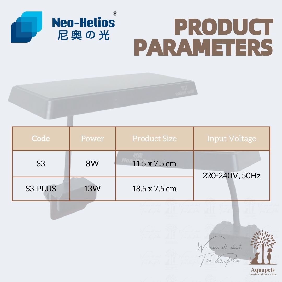 Neo Helios Flat Nano S3 Full Spectrum LED Planted Tank Light WRGB Nano ...