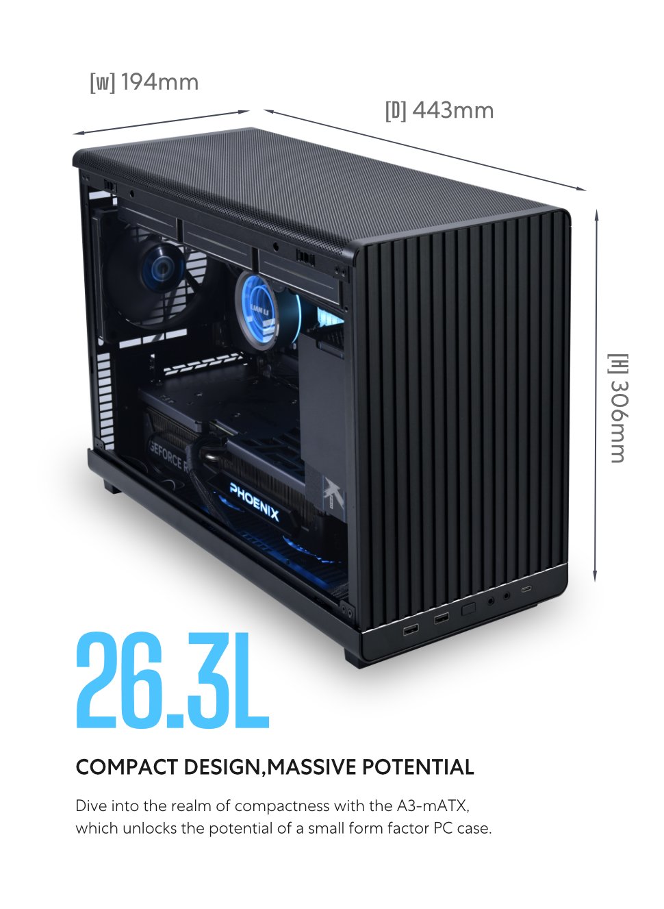 # LIAN LI A3-matx - Minimalist Micro Form Factor Mesh PC Case # [ BLACK ...