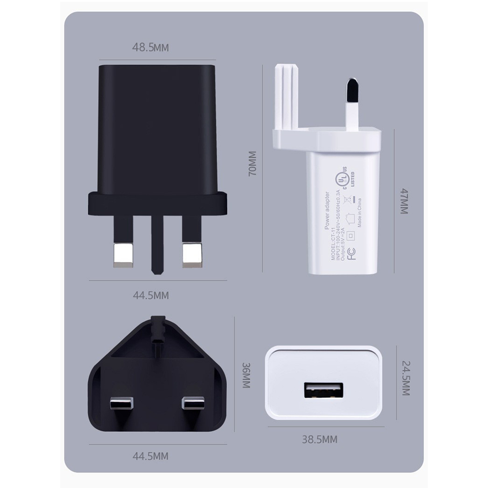5V 2A USB Charger Power Adapter White FC UKCA Certified | Shopee Malaysia