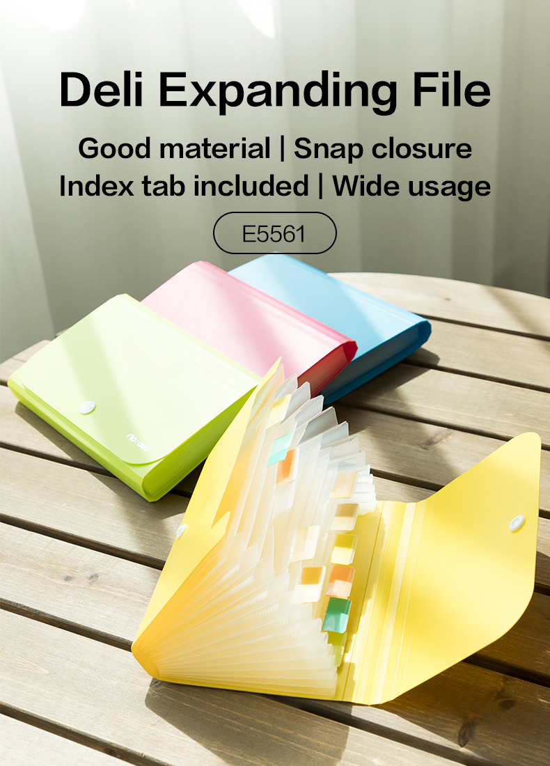 Deli 13 Pocket Folder with Labelling (A6) Button File Management ...