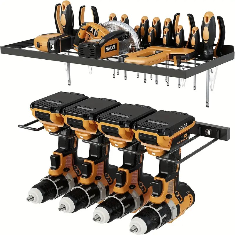 2 Layer Organizer Drill Holder Display Rack Wall Mounted Power Hand ...