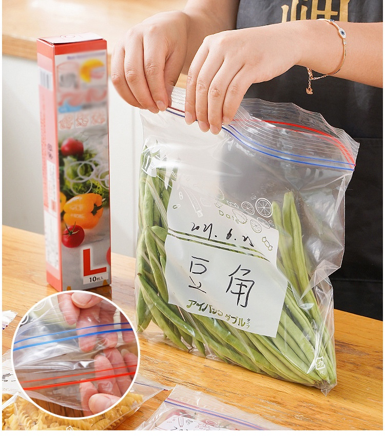 🔥Transparent Zip Lock Food Bag Freezer Resealable Storage Zipper Bag ...