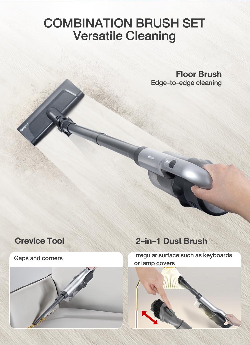 Simplus Vacuum Cleaner Sets with 3 Filters Cordless 12000pa 0.6L ...