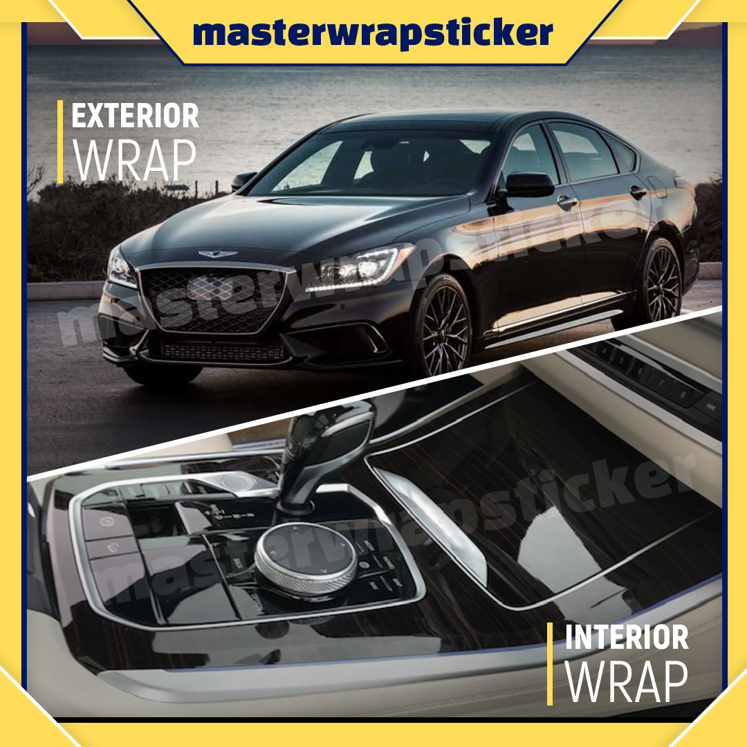 PREMIUM GLOSSY BLACK STICKER KERETA(152CM-90CM)car stiker kilat ...