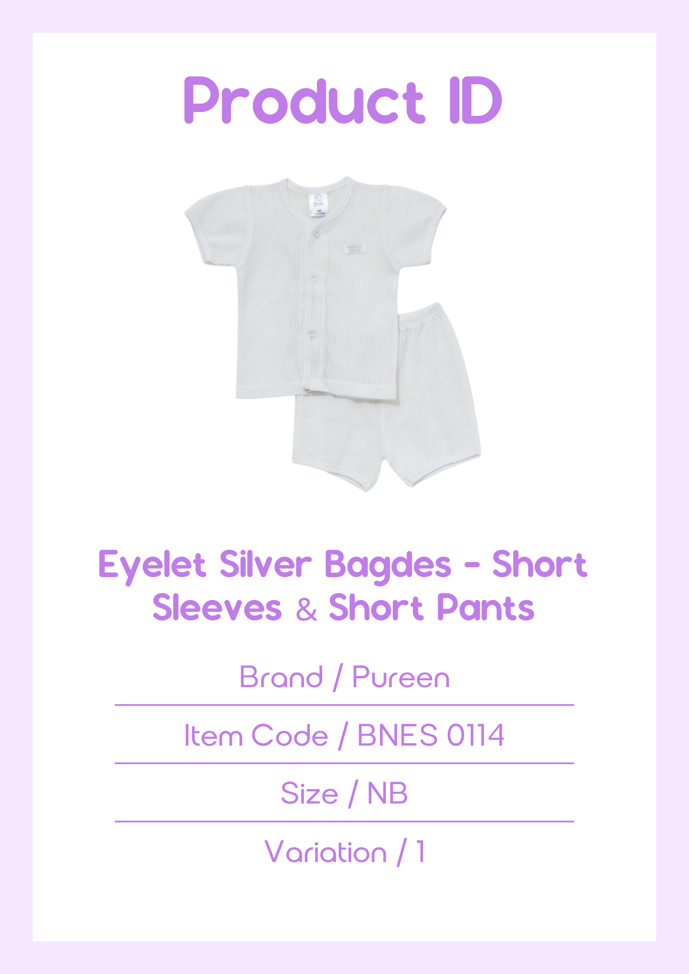 Pureen Eyelet Silver Badges Baby Clothing Sets | Shopee Malaysia
