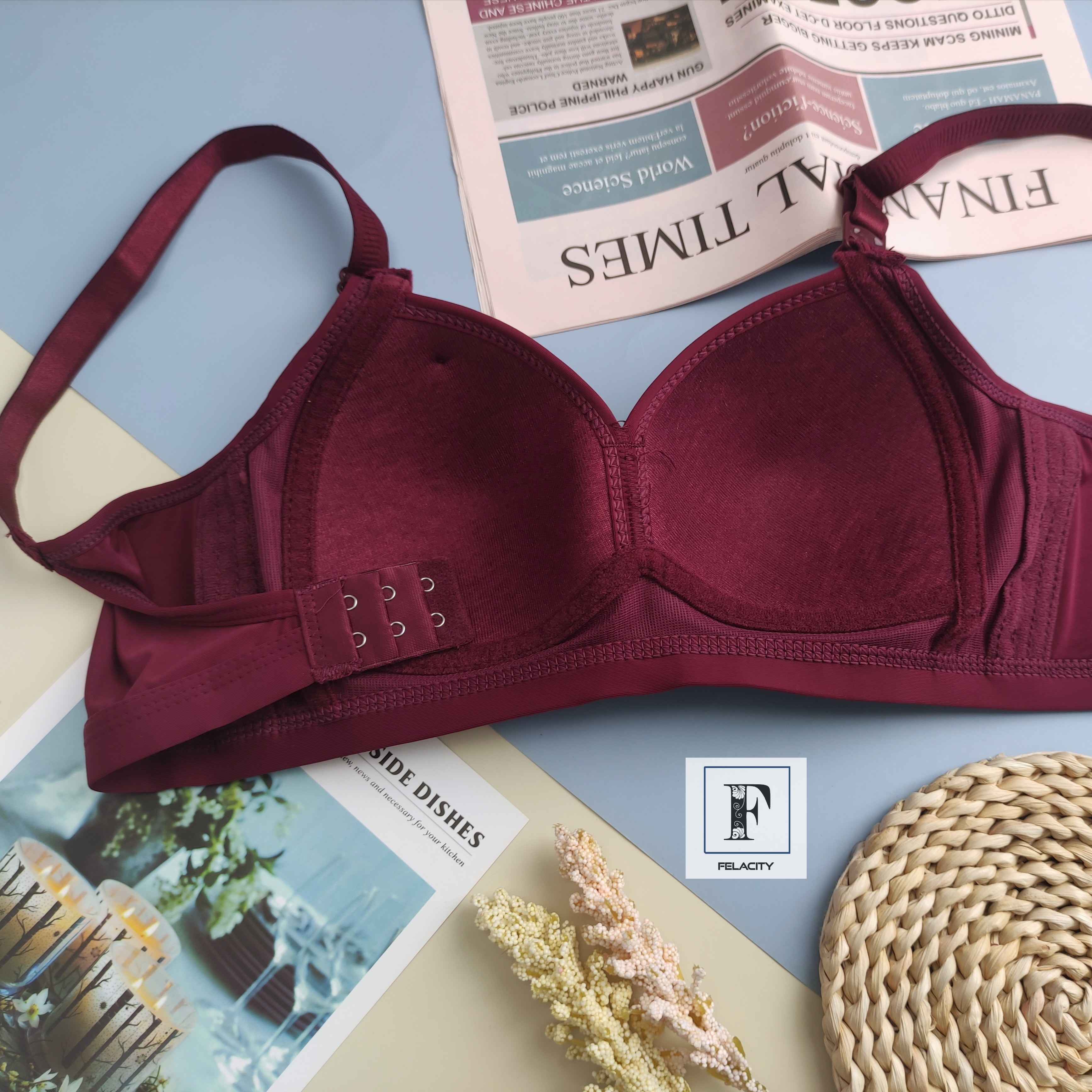 Bra Women Full Cup Wireless Plain AB Cup 32-38 Baju Dalam Wanita Cup ...